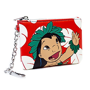 Disney Bag and Wallet Combo, Lilo and Stitch Lilo Hula Pose and Dress Print Red, Vegan Leather
