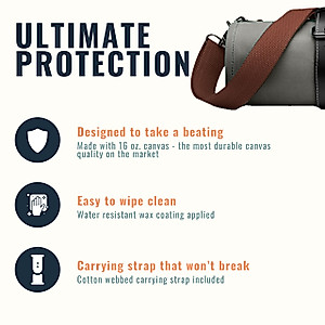 Sunday X Best Heavy Duty Waxed Canvas Chef Knife Roll Bag - Holds & Protects up to 12 Knives - Zipper Pocket for Utensil Storage - Perfect Knife Bag for Chefs on the Go (Stone Grey)