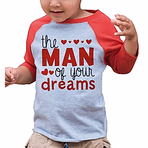 7 ate 9 Apparel Boy's Valentine's Day Toddler Vintage Baseball Shirt T-Shirt 2T Red and Grey