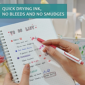 WRITECH Retractable Gel Ink Pens: Multicolor 0.5mm Fine Point Pen No Smear & Bleed for Journaling Sketching Drawing Notetaking Extra Smooth Writing Silent Click Pen Set Up-Gel 8ct