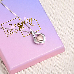 ACJFA Cremation Jewelry 925 Sterling Silver Teardrop Urn Necklace for Ashes Heart Shape Memorial Keepsake Pendant for Human Ashes for Women Gift