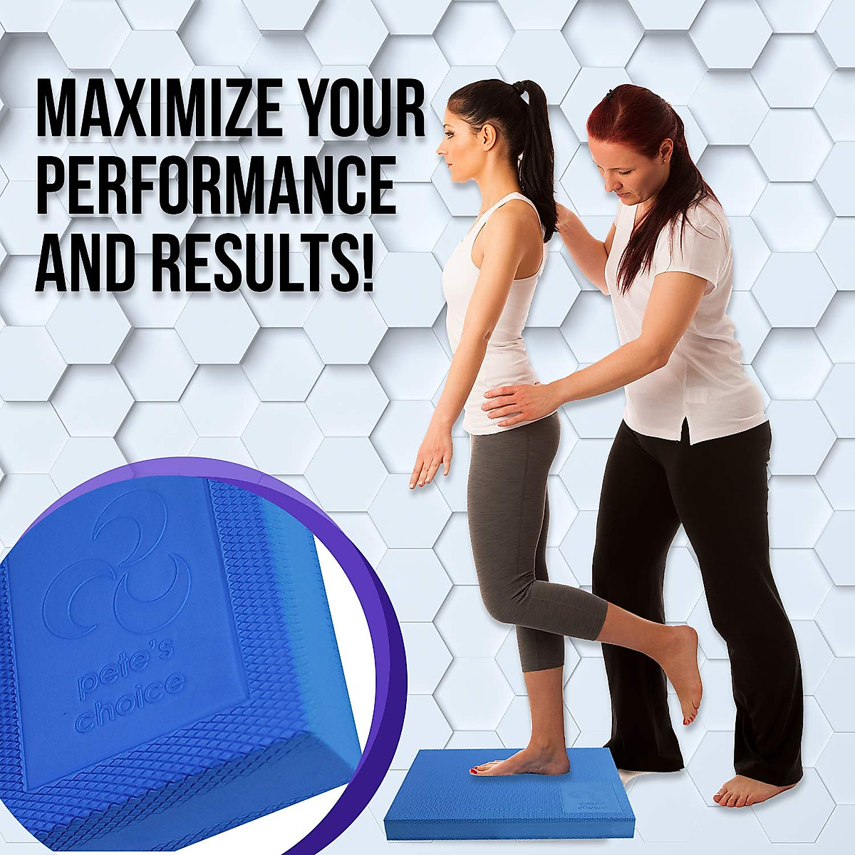 XL Foam Balance Pad | FREE Stretching Strap & BONUS eBook | Extra Large Balance Pads for Physical Therapy Rehab & Ankle Recovery, Lower Back/Knee Pain | X Large Wobble Board Cushion for Strength