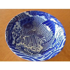 1 PC. Japanese 8"D Porcelain Ramen Noodle Soup Bowl KOI Carp Design/Made Japan