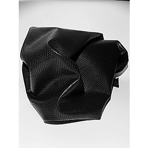 Fabric Empire Vinyl Upholstery Fabric Embossed Texture Snake Fake Leather Material for Bags Purses Shoes Apparel 54" Wide/Sold by The Yard (Mamba, Black)