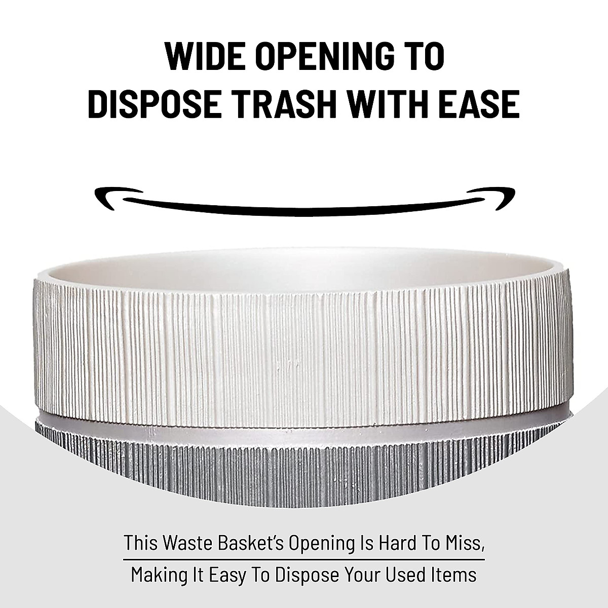 Zahari Home Decorative Trash Can for Bathroom, Office & Bedroom - 2.1 Gallons Stylish & Small Trash Can for Dorms, Desktop & Restroom - Chic Waste Basket for Compact Spaces, Modern Line