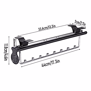 Pull-Out Closet Sliding Rod Aluminum Heavy Duty Wardrobe Clothes Hanger Rail, Extendable Wardrobe Rail Tube Valet Rod, Space Saver Closet Organizer,Top Mount (Size : 44cm/17.3in)
