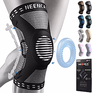 NEENCA Knee Brace for Knee Pain Relief, Compression Knee Sleeve with Patella Gel Pad & Side Stabilizers, Knee Support for Men Women, Meniscus Tear, Arthritis, Joint Pain, ACL, Runner, Workout- 22
