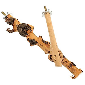 PATKAW Natural Wood Parrot Perch 2pcs Bird Wood Stand Branches Bird Cage Hanging Perch Bird Wooden Chew Toy for Pet Bird Cage Hammock Climbing Toy