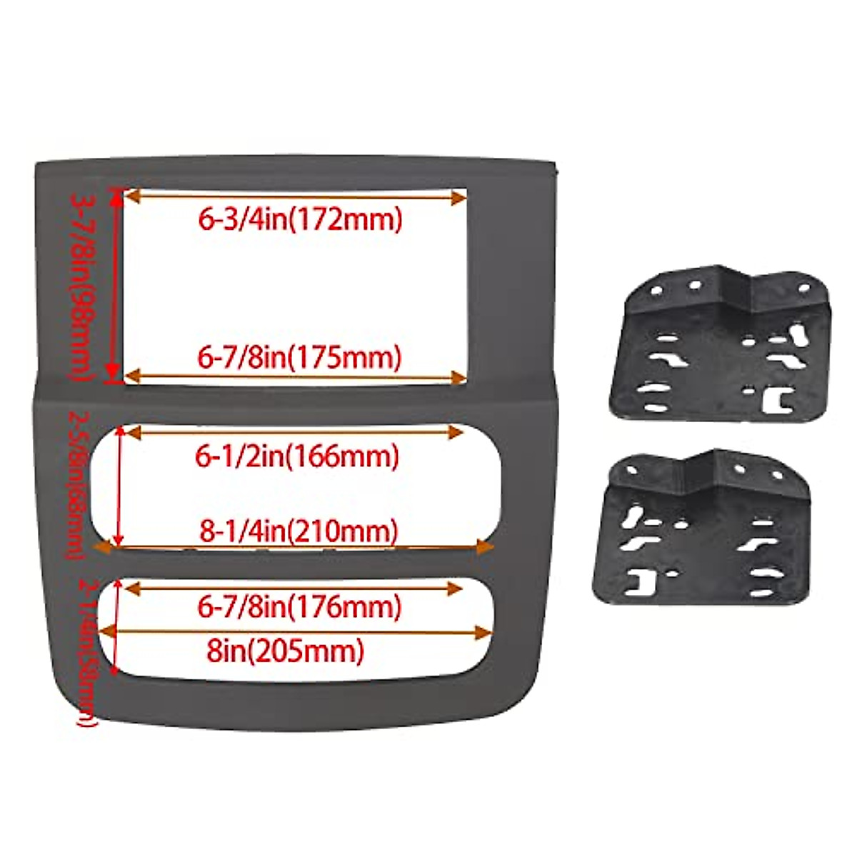 HECASA Double Din Radio Stereo Dash Kit Compatible with 2002 2003 2004 2005 Dodge Ram 1500 2500 3500 Without Wiring Harness