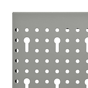 vidaXL Solid Steel Wall-mounted Peg Boards Set of 3 - Durable Workshop and Garage Tool Organizer with Perforated Panel Design, 47.2"x22.8"