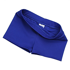 Freebily Girls Boy-Cut Slim Fit Yoga Cheer Volleyball Hot Shorts Low Rise Gymnastics Dance Running Booty Bottom Underwear Blue 10