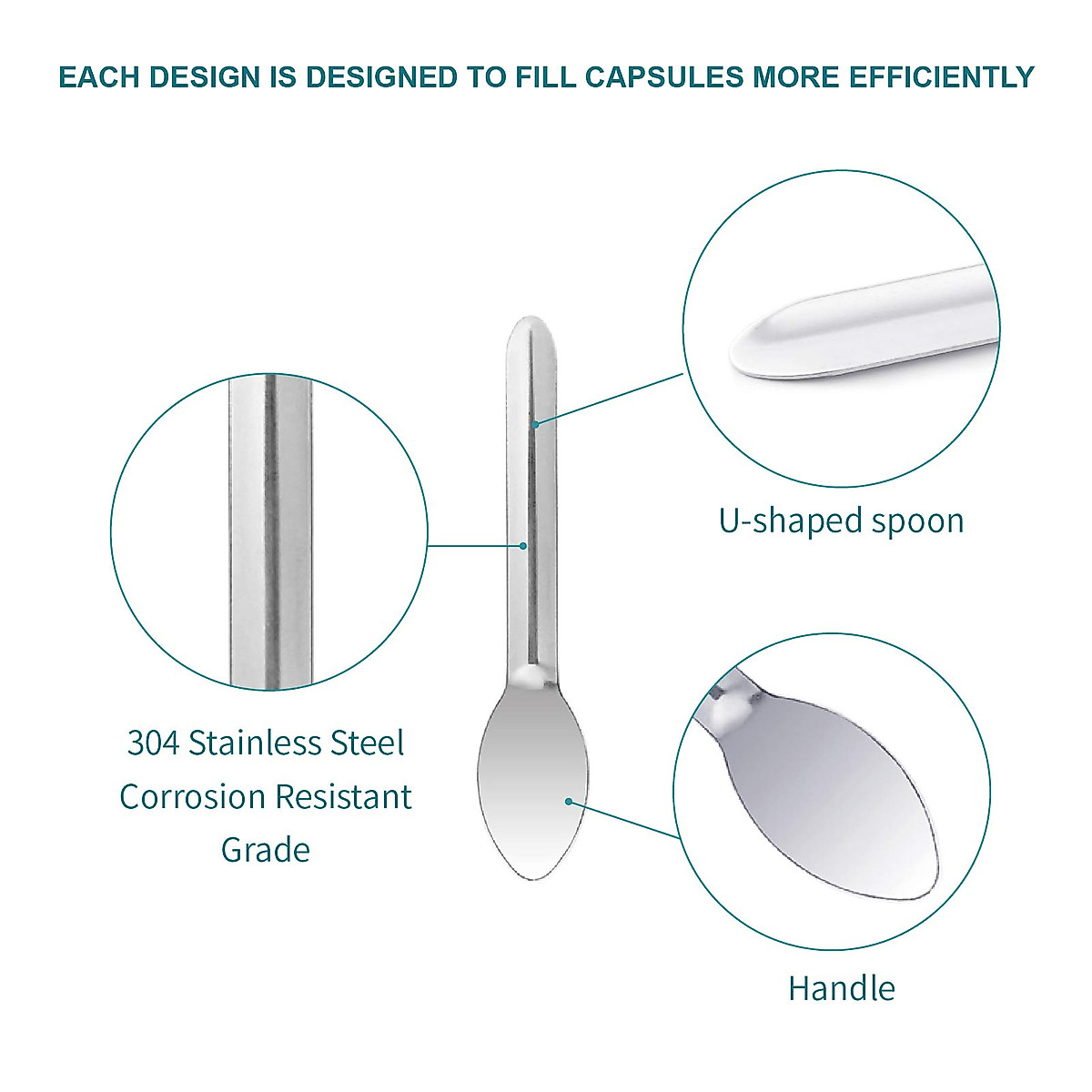 Capsule Filling Machine Kits for Empty Pill Capsules Filler, Lab Supplies - Micro Tiny Spoon Spatula, Lab Scoop Filling Tray Powder Tool, Gel Capsules Size # 000 00 0 1 2 3 4 5 (#000 00 0 1)
