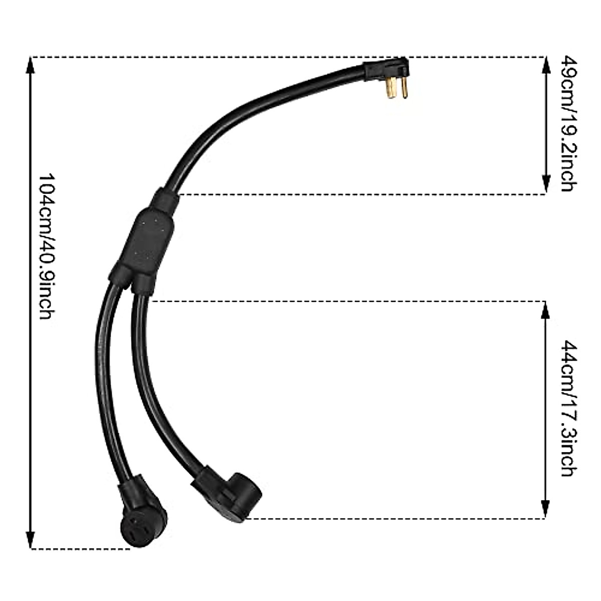 YYCKE Welder 50A Splitter, Industrial Male Plug NEMA 6-50P to (2) 6-50R Female Connectors, NEMA 6-50 Splitter Cord Y Adapter 3 feet