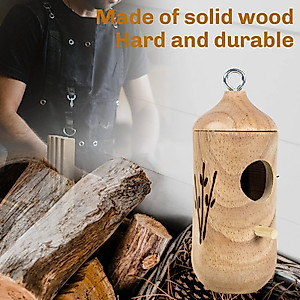 Hummingbird House for Outside Hanging,Wooden Humming Bird Nest 3 Pcs with Hemp Ropes (MI3723)