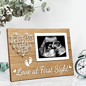 New Mom Gifts Baby Ultrasound Picture Frame Sonogram Keepsake Frame, Mothers Day Pregnancy Gifts for First Time Mom Dad, Pregnancy Announcements Gender Reveal Baby Shower Gifts Nursery Decor-4x6 Photo