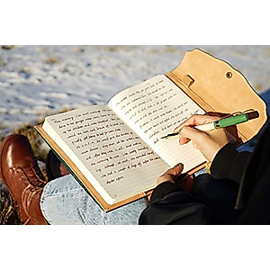 VALERY Vegan Leather Bound Journal – Slim A5 Lined Journals for Women and Men – Refillable Brown Writing Journal Notebook for Writers - Personalized Writing Gift Journal for Teachers Vegetarians