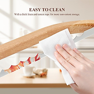 Urnseh Bread Knife, Wooden Bread Bow Knife for Homemade Bread,16" Serrated Sourdough Cutter Fiddle Bow Bread Slicer Knife for Bagels,Baguettes and More,Right Handed