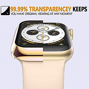 HANKN 40mm Case Compatible with Apple Watch Series 4 5 6 Se 40mm Tempered Glass Screen Protector Case, Full Coverage Shockproof Iwatch Bumper Cover (40mm, Gold)