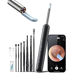 Ear Wax Removal, Ear Cleaner Camera with 1080P, Ear Cleaning Kit with 6 Ear Pick, Ear Camera for iPhone, iPad, Android Phones, with 8 Pcs Ear Set
