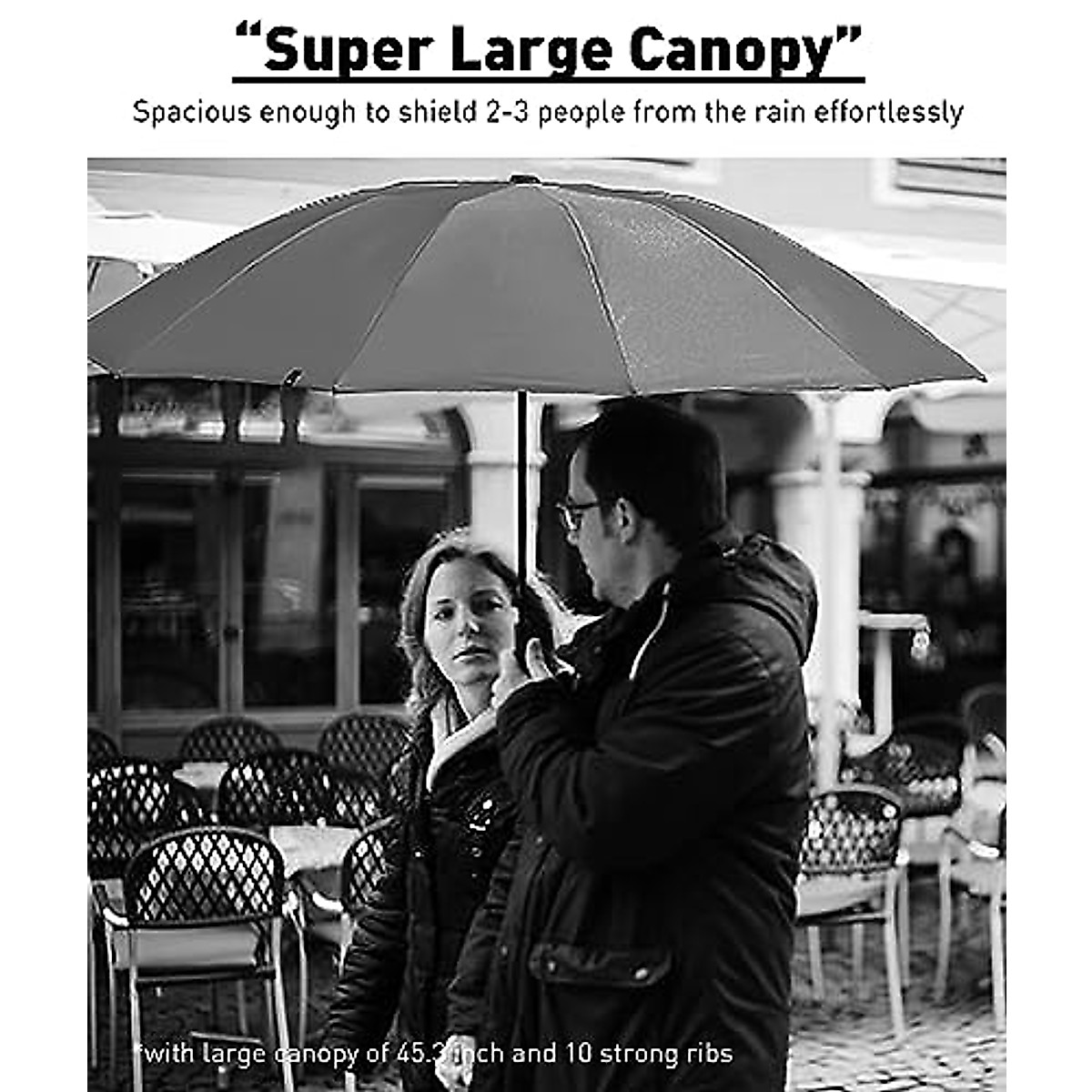 BENEUNDER 45 Inch Travel Umbrella for Rain, Fodable Compact Umbrella Lightweight, Travel Umbrella for backpack, Compact Umbrella for Rain and Wind, Mini Umbrella