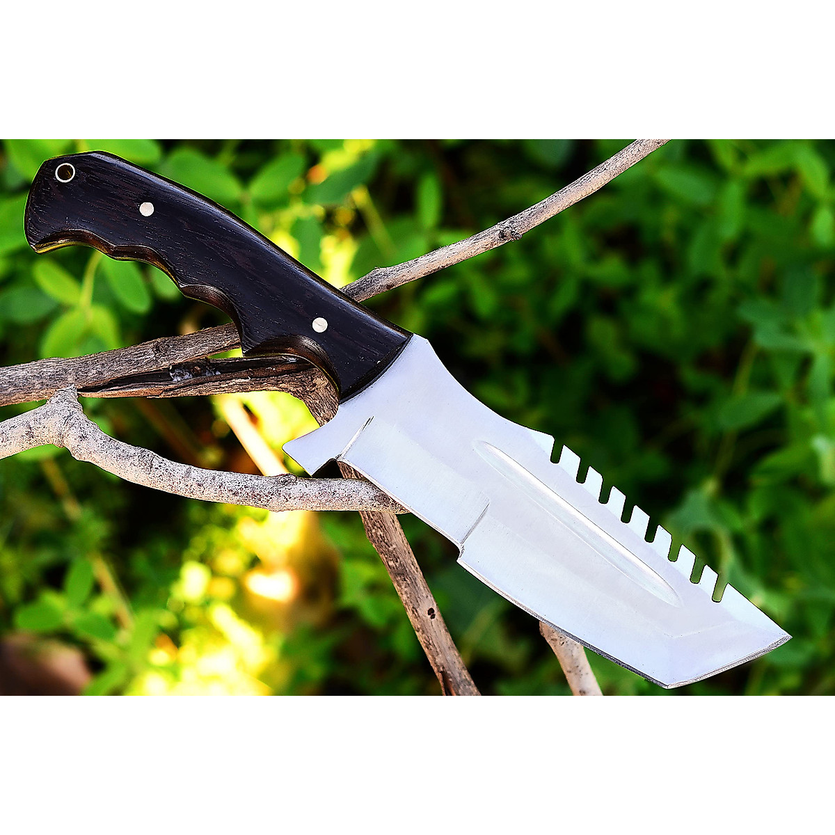 Nooraki - 10" Custom Handmade D2 Tracker Knife, Hunting knife, Camping knife, Bushcraft Knife, Survival Knife EDC, Full Tang With Sheath TRK-345