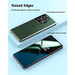 Cresee Case for OnePlus 11 5G, Thin Clear Cover with Camera Protection Slim Shockproof Flexible TPU Phone Case for OnePlus 11 - Transparent