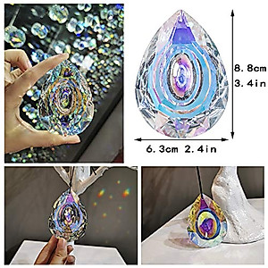 H&D HYALINE & DORA 89mm/3.5in Hanging Chandelier Crystals Prisms for Window Suncatchers Chandelier Parts Rainbow Maker Pendants
