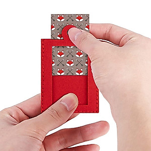 Cute Cartoon Foxes Christmas Photo Ornament Frame Red Picture Frame for Xmas Tree Hanging Decoration