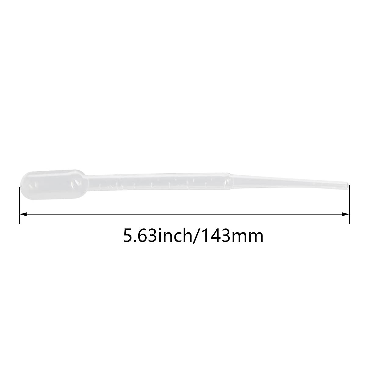 Bettomshin 300Pcs 2ml Plastic Disposable Pipettes 5.63" Length Clear Graduated Transfer Pipettes Liquid Dropper for Ear Eye Essential Oils Alcohol Paint Makeup Lab