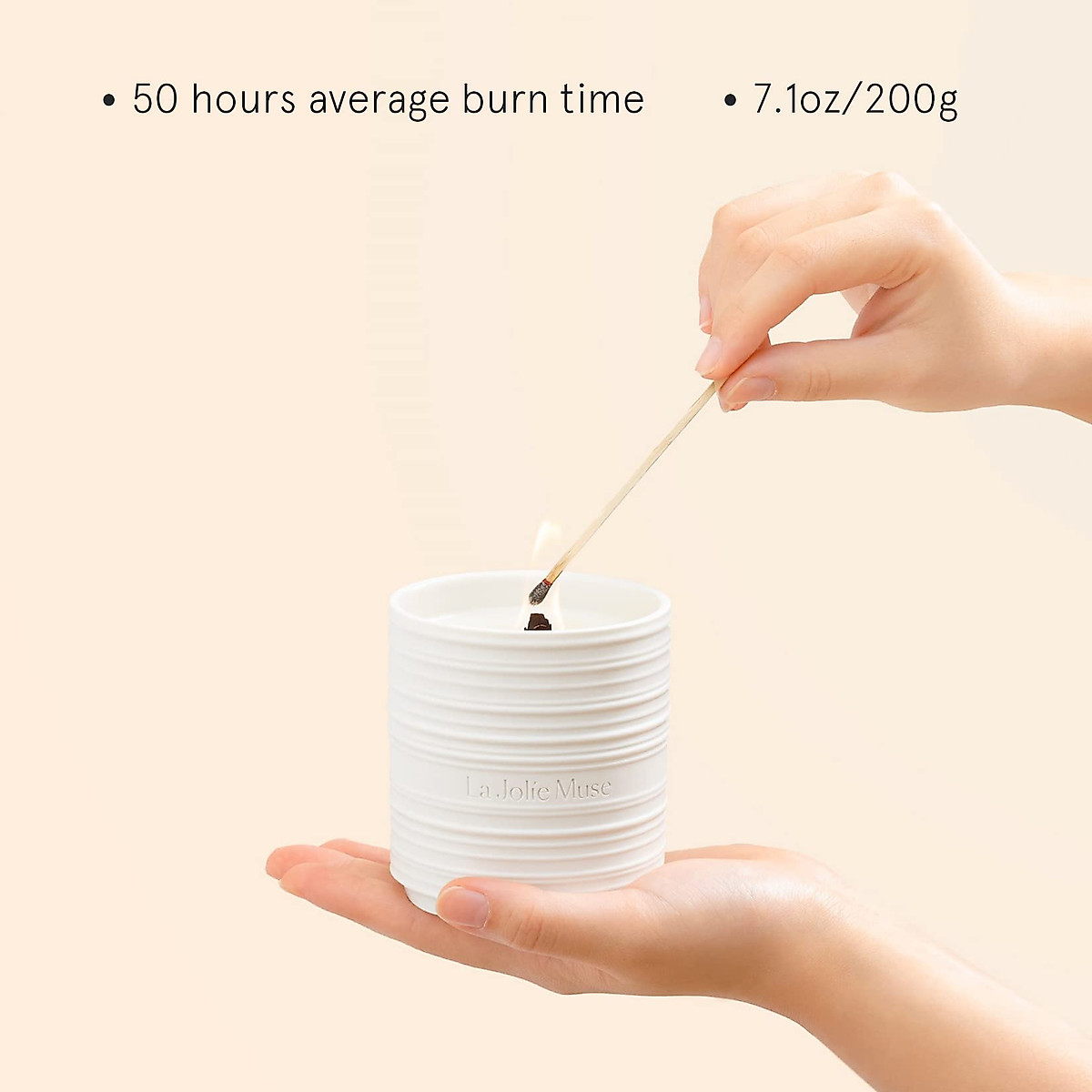 LA JOLIE MUSE Sandalwood & Patchouli Candle, Wood Wicked Candles, Candles for Home Scented, Natural Soy Candles, Clean Burn Candle, 50 Hours