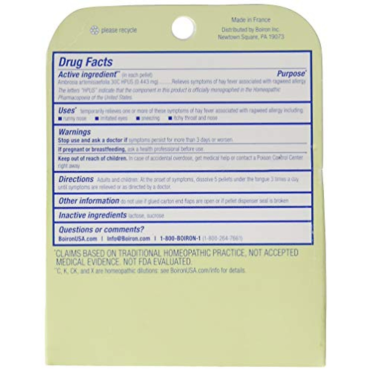 Boiron Ambrosia Ragweed Allergy Relief 30C Bonus Pack, 80 Count (Pack of 1)