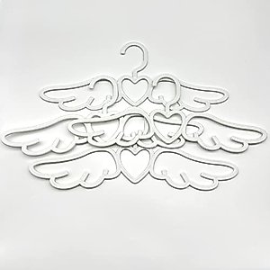 12 Pack Skirt Hangers for Women Multifunctional Clothes Hanger for Pants Shorts Underclothes Plastic Heart Hangers Cute Space Saving Hangers for Outside Closet (White)