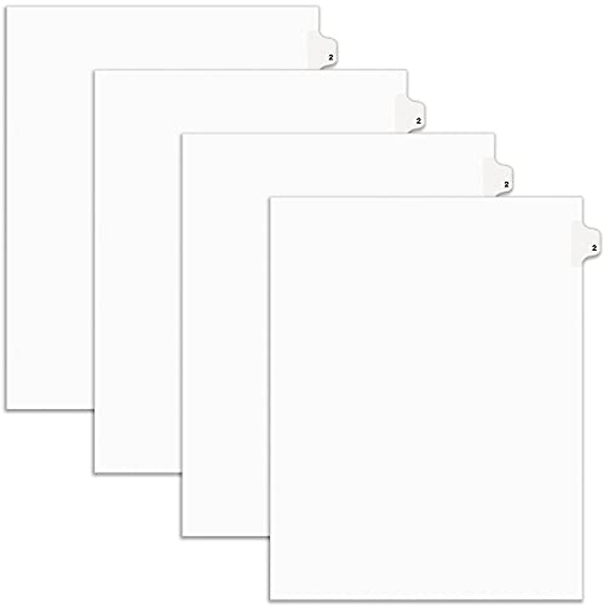 Avery Legal Exhibit Binder Dividers, Preprinted No. 2 Side Tabs, Unpunched Letter Size, 25 Tabs per Set, 4 Packs, 100 Tabs Total (11912)