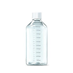 G6 Scientific 1000 ml Plastic Reagent Bottle 4-Pack Laboratory Chemical Storage - Clear Graduated Square Polycarbonate Plastic Leakproof Bottles