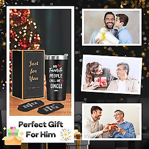 GwhyGifts Uncle and Aunt Gifts,Funny Socks 20 Oz Tumbler and Personalized Cutting Board