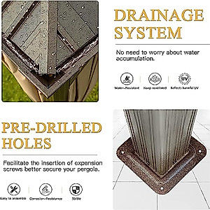 Evedy 12'x20' Hardtop Gazebo, Outdoor Aluminum Frame Canopy with Galvanized Steel Double Roof, Outdoor Permanent Metal Pavilion with Curtains and Netting for Patio,Backyard and Lawn