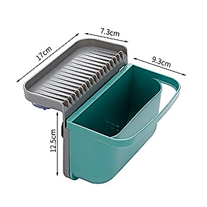 TIDYSOON Detachable Sinkside Organizer Tidy Storage,Drainage Container With Suction Cups For Kitchen Sink Caddy Sponge Holder, Dish Brush Holder,Cloths, Green