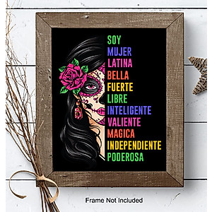 Mexicans Latinx Woman Wall Art - Latina Motivational poster - Arte Decoraciones Para Cuartos - Regalos Para Mujeres Ninas Chicas Chicano Latino Latin Americans - Inspiration Art Positive Quotes 8x10