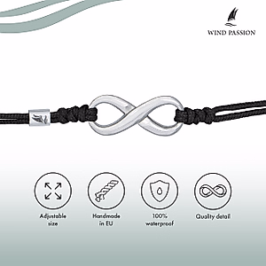 Wind Passion - Infinity Bracelet - Ideal for Women Men and as a Matching Bracelet for Couples and Best Friends, Infinity Rope Bracelet Handmade in Europe, Waterproof and Stylish
