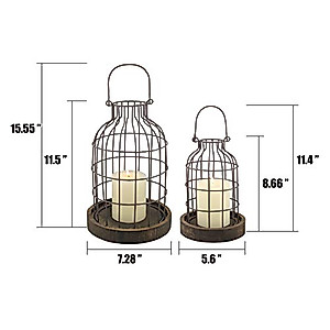 Stonebriar SB-5393C 2PC Wire METAL CLOCHE SET, Set of 2, Brown