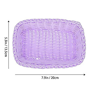 Cabilock Wicker Bin Countertop Storage Basket: Purple Storage Basket Organizer Makeup Sundries Display Bin Kids Toy Ornament Organizer Photography Prop