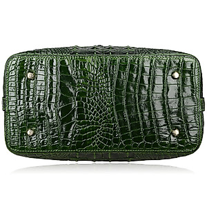 PIJUSHI Designer Top Handle Satchel Handbags for Women Crocodile Handbag and Purse Leather Tote Bags (6061 Green)