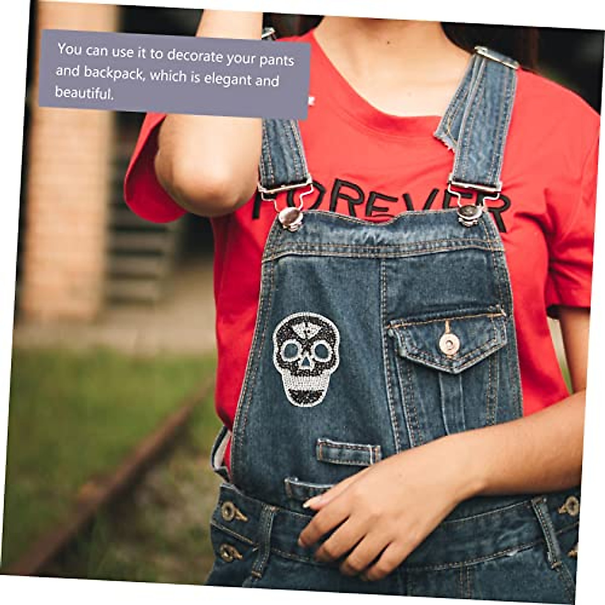 BETOOKY 5pcs Skull Hot Diamond Stickers Hotfix Rhinestones Cap Decorations Skeleton Costume Clothes Patch Crystals Skull Patches Bags Iron on Patch Skull Sewing Patches Back Patches Decor