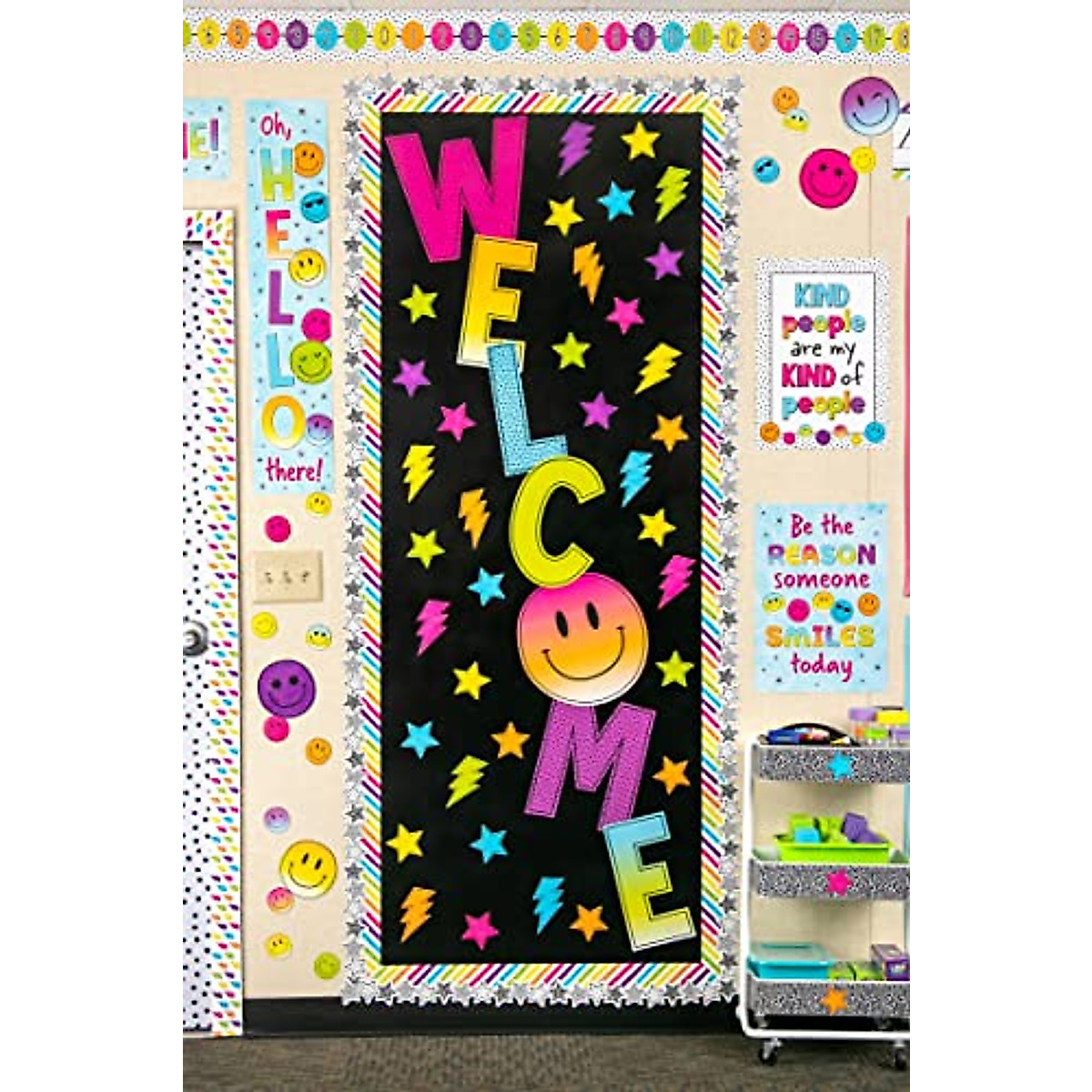 Teacher Created Resources Black and White Stars Die-Cut Border Trim