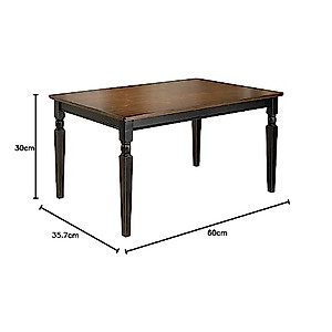 Signature Design by Ashley Owingsville Rustic Farmhouse Dining Room Table, Black & Brown