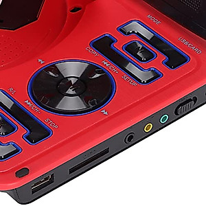 Zunate 6.8'' Portable Mini DVD Player, with 270° Swivel HD LCD Widescreen Display Screen, Support USB/SD Card/Sync TV and Multiple Disc Formats, for Kids/Parent at Home/Travel(red)