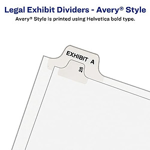 Avery Legal Exhibit Binder Dividers, 25 Blank Side Tabs, Unpunched Letter Size, 1 Set Collated, 4 Packs (11912)