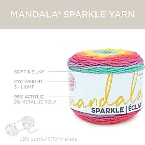 Lion Brand Yarn Mandala Sparkle Yarn, Aquarius, 1 Skein