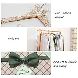 Amber Home Smooth Natural Finish Solid Wood Shirt Dress Hangers 20 Pack, Sturdy Wooden Coat Hangers with Precisely Notches, Clothes Hangers for Jacket, Camisole, Bridal (Natural, 20)