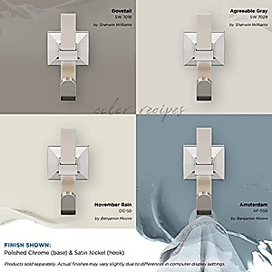 Amerock HBX36686G1026 | Burbank Single Prong Decorative Wall Hook | Satin Nickel/Polished Chrome Hook for Coats, Hats, Backpacks, Bags | Hooks for Bathroom, Bedroom, Closet, Entryway, Laundry Room